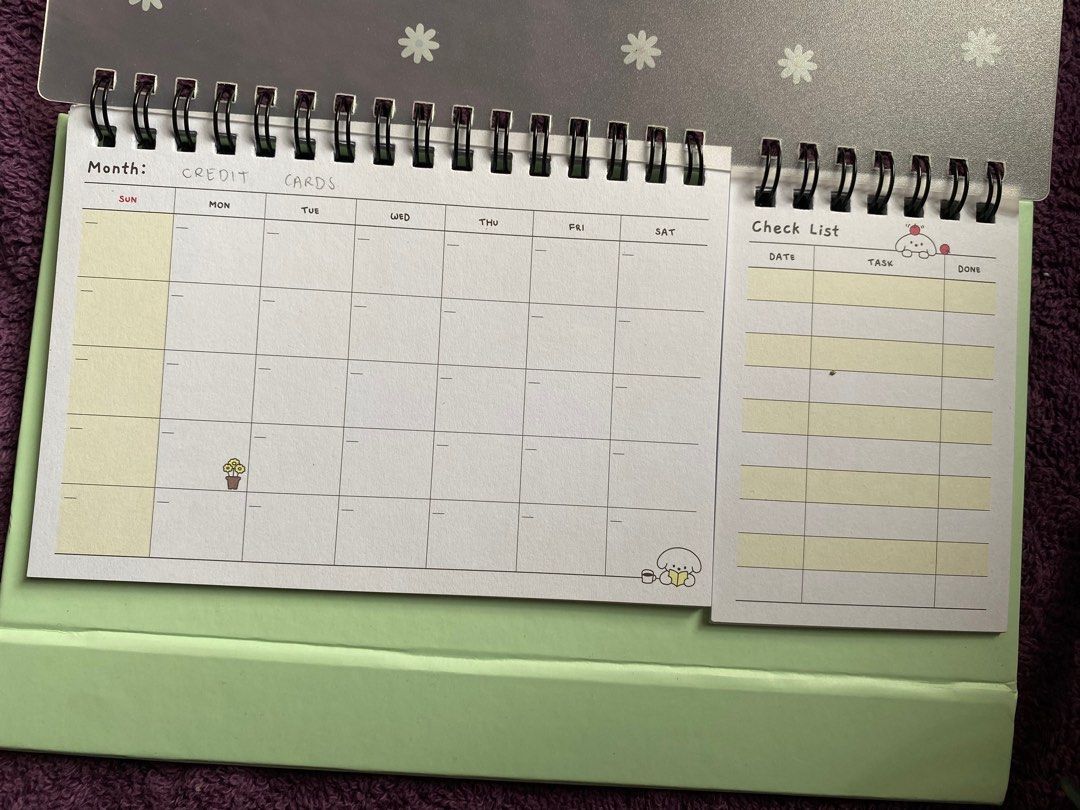 undated schedule calendar daiso, Hobbies & Toys, Stationary & Craft ...
