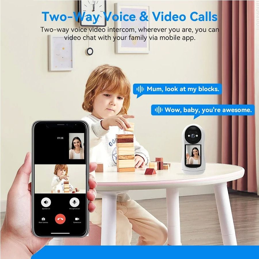 V380 PRO Video Call CCTV Camera 2MP IPS HD Screen Wireless Indoor WIFI ...