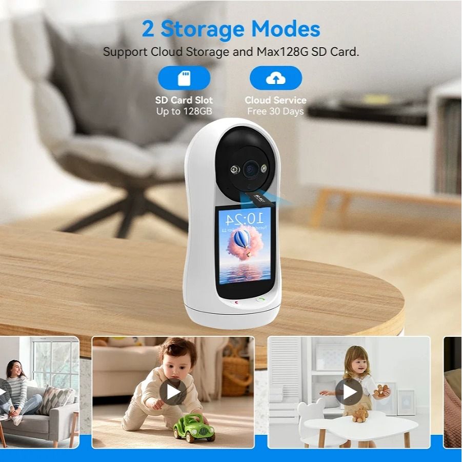 V380 PRO Video Call CCTV Camera 2MP IPS HD Screen Wireless Indoor WIFI Connection Voice ...
