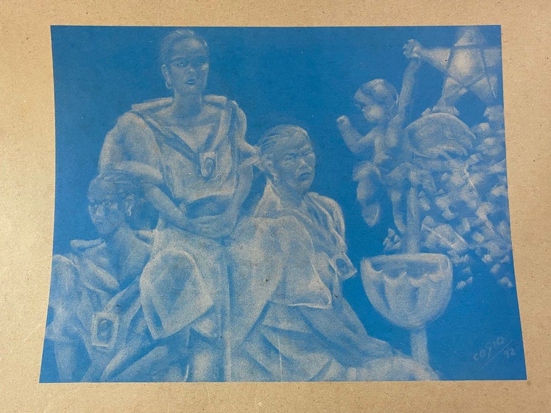 Vintage Print Artwork Painting on Paper Allan Cosio Painter and ...