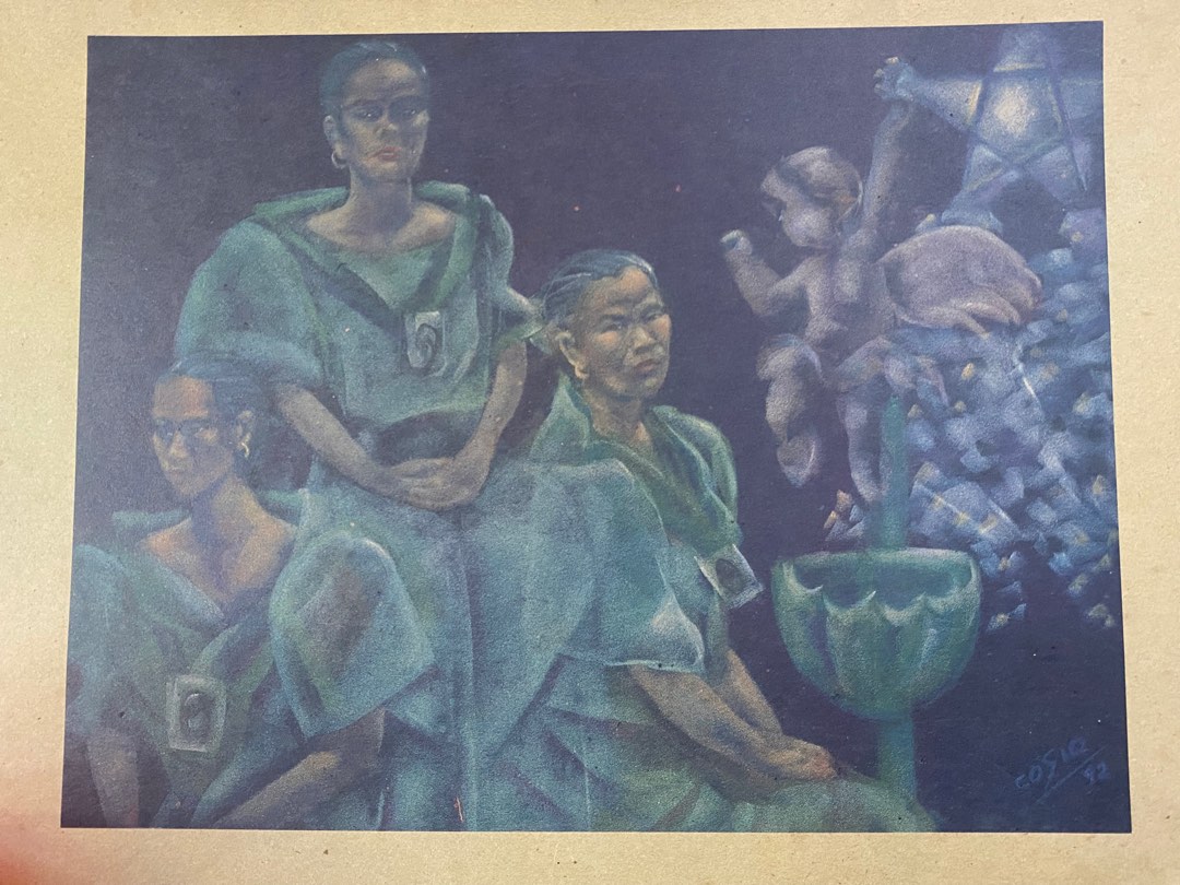 Vintage Print Artwork Painting on Paper Allan Cosio Painter and ...
