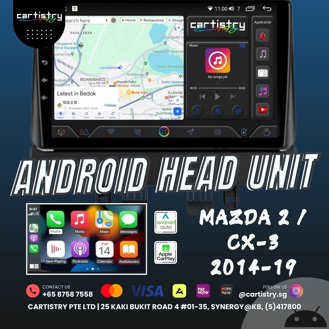 MAZDA 2 MAZDA CX-3 2014-19 9 INCH 2K 13 ANDROID PLAYER HEADUNIT CAR ...