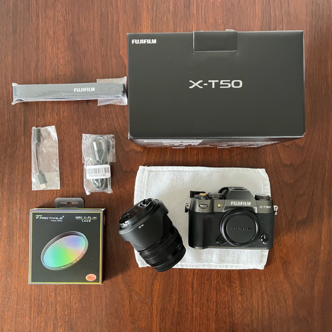 全新 BRAND NEW 少有碳灰色 FULL SET FUJIFILM X-T50 WITH FUJINON XF 16-50mm f/2. ...