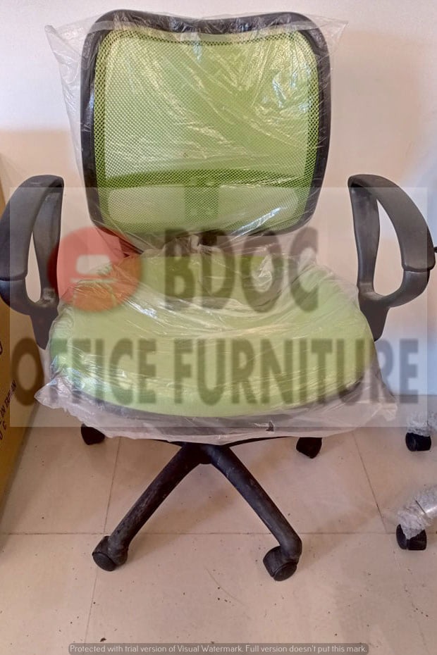 apple green mesh chair with arm mid back / office partition / office ...