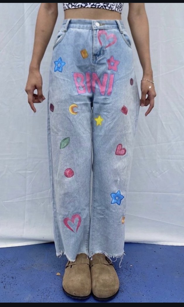 Bini Concert Outfit Pants Painted Highwaist, Women's Fashion, Bottoms ...