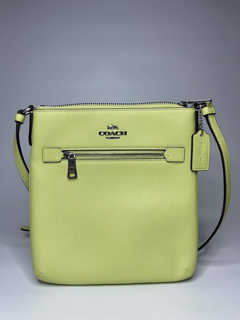 COACH Mini Rowan File Bag Pale Lime, Luxury, Bags & Wallets on Carousell
