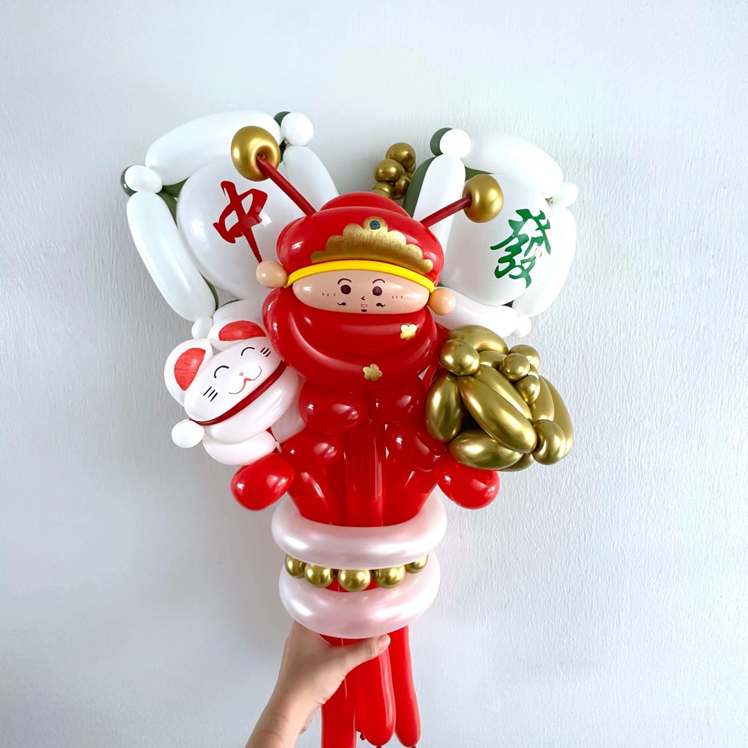 (Read description) Hand sculpted mahjong fortune cat 财神爷cai sheng ye ...