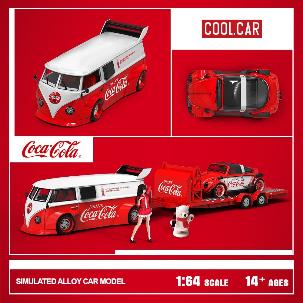 Cool Car 1/64 Coke Set Trailer Set, Included T1, Beetle, Trailer ...