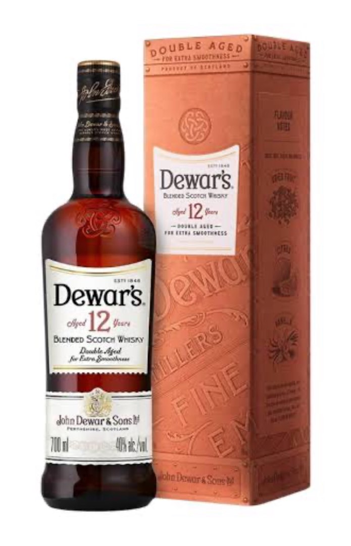Dewars 12 yo Blended Scotch Whisky, Food & Drinks, Beverages on Carousell