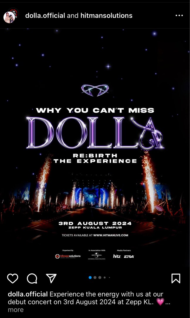 Dolla Rebirth Ticket, Tickets & Vouchers, Event Tickets on Carousell