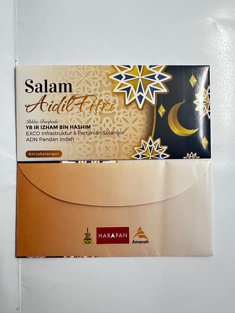 HARAPAN Salam Aidilfitri Ikhlas Daripada YB IR IZHAM BIN HASHIM Sampul ...