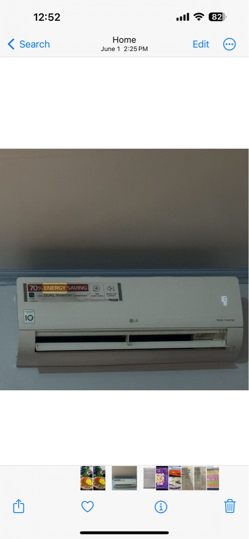 LG 1hp dual inverter split type, TV & Home Appliances, Air Conditioning ...