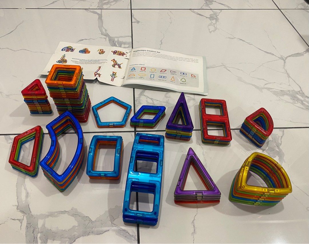 Magformer Magnetic Tiles 90pcs, Hobbies & Toys, Toys & Games on Carousell