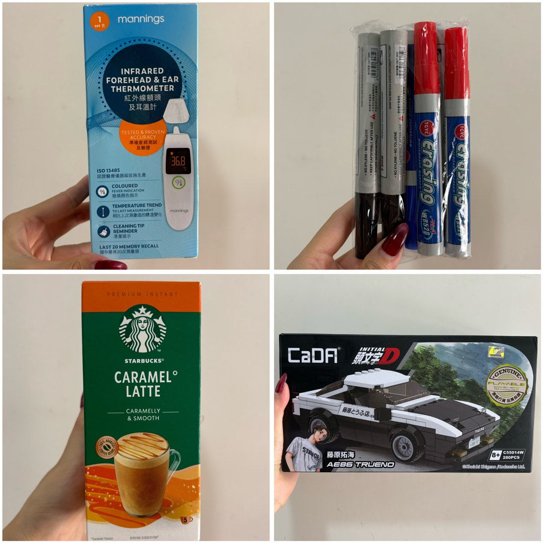 Manning 萬寧 紅外線 額頭 及 耳溫計 耳溫槍 白板筆 紅色 黑色 藍色 CaDFI cadfi initial D c55014w ...