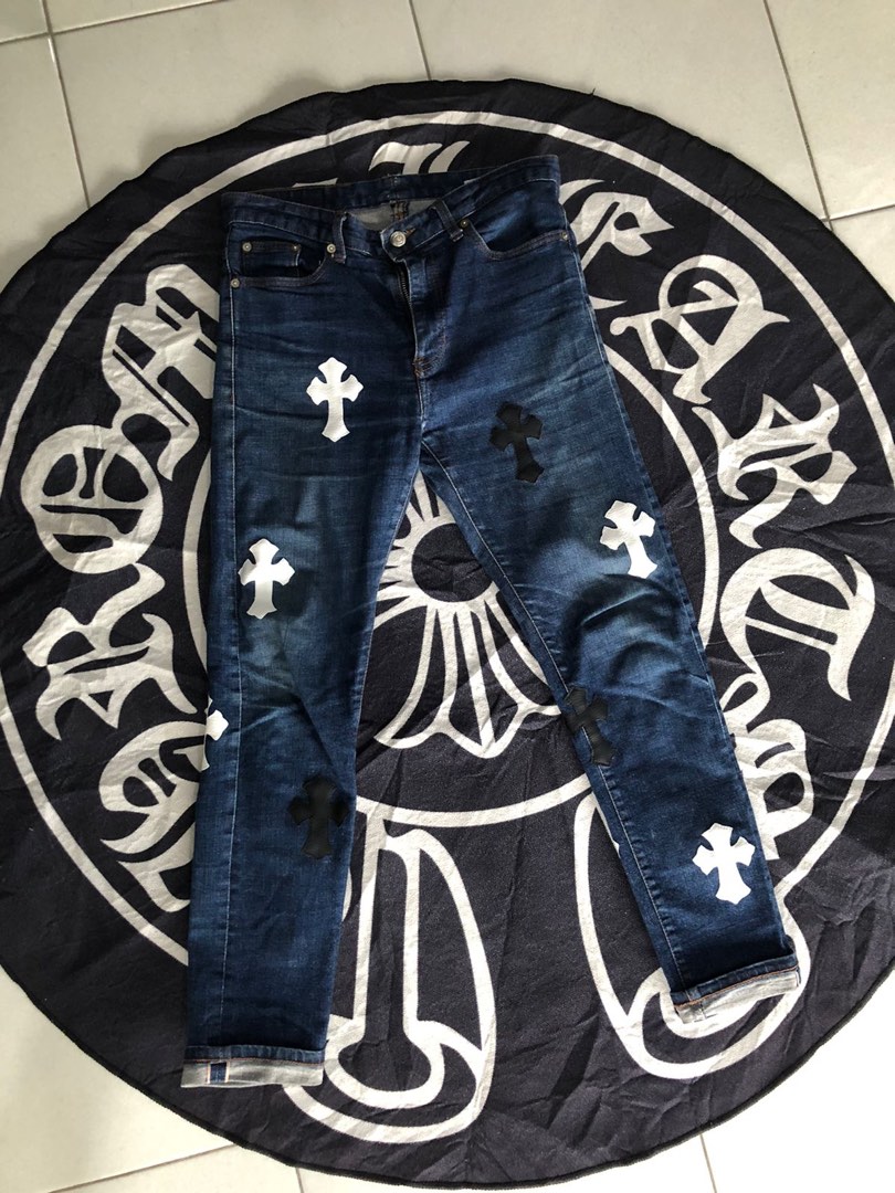 PIECEWORKER SELVEDGE X CHROME HEARTS REWORK PATCH 1:1, Fesyen Pria ...