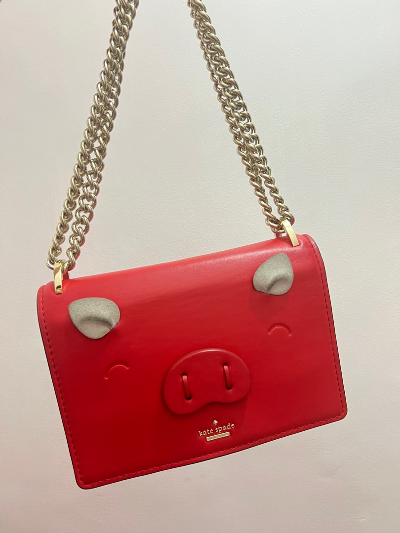 RUSH SALE! ️ Authentic Kate Spade Pig Face Royal Red Willa Piggy Year ...