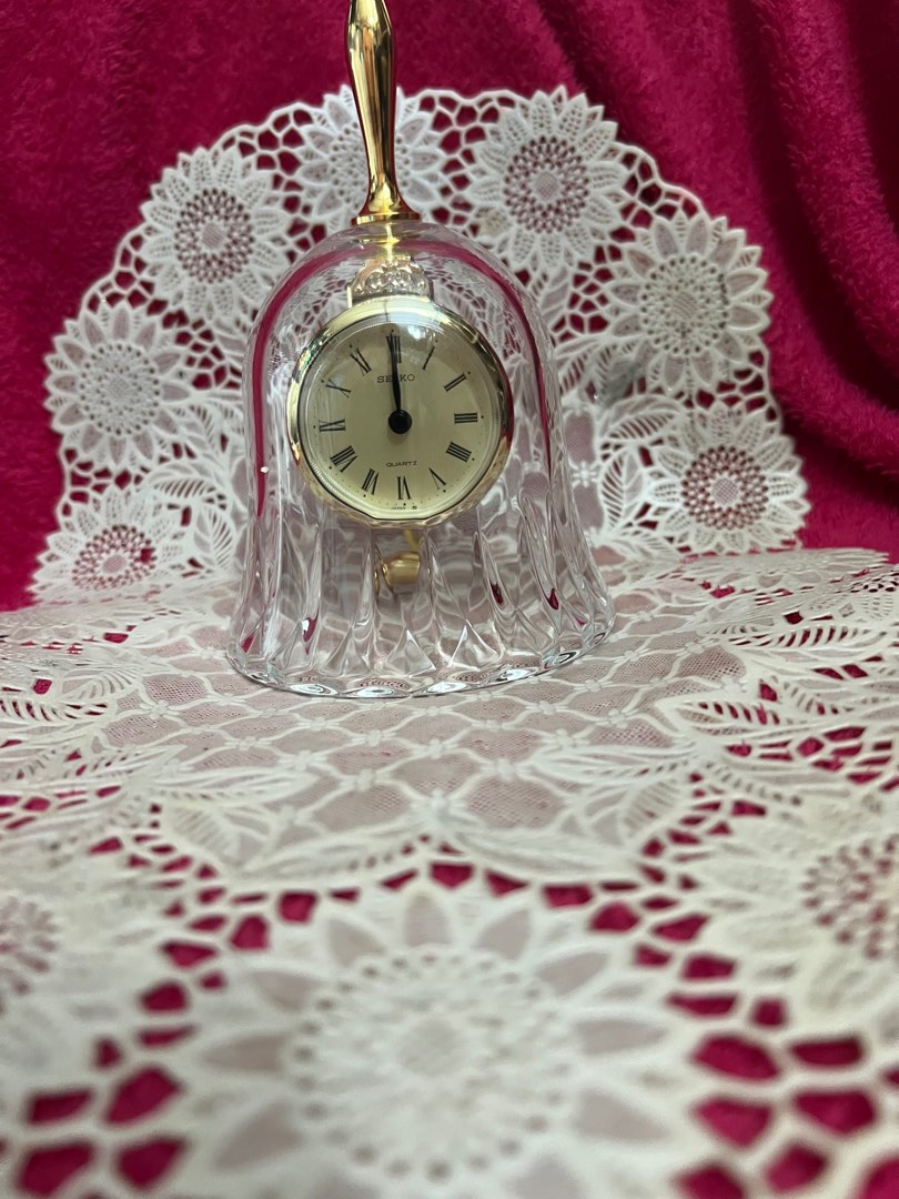 Seiko bell crystal glass clock rare watch sale, Furniture & Home Living ...