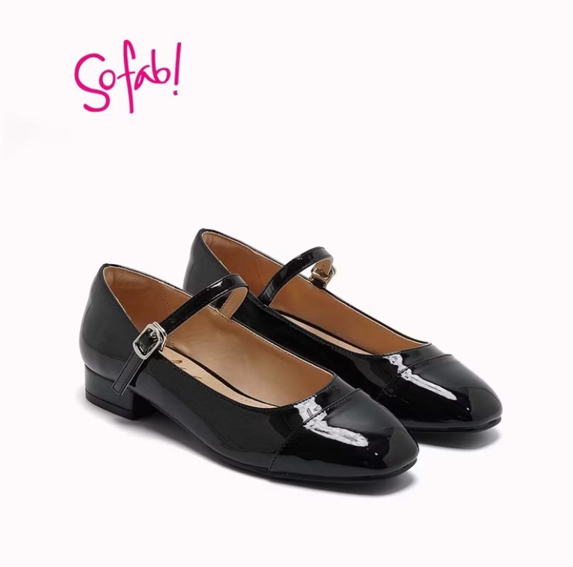 SOFAB JOANNA FLAT BALLERINA | MARY JANE | SHOES | SANDALS | BLACK ...