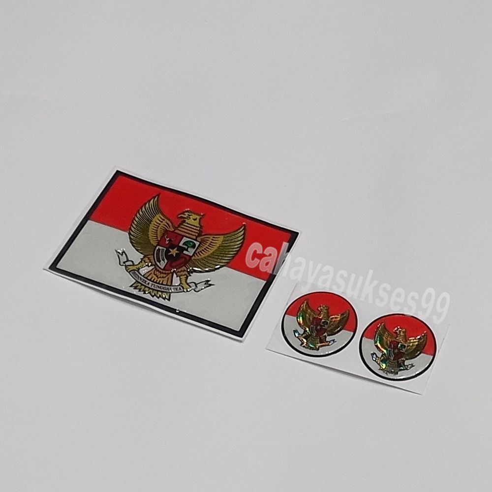 Sticker Motor Emblem Timbul Bendera Merah Putih Garuda Indonesia Stiker ...