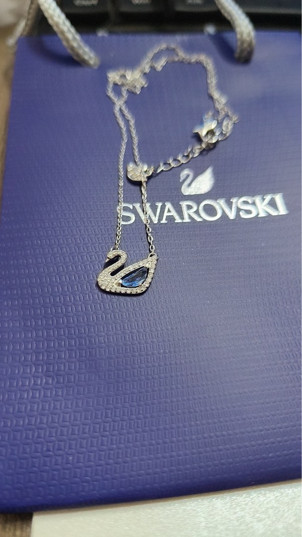 Swarovski Necklace Blue crystal swan（Can be identified）, Women's ...