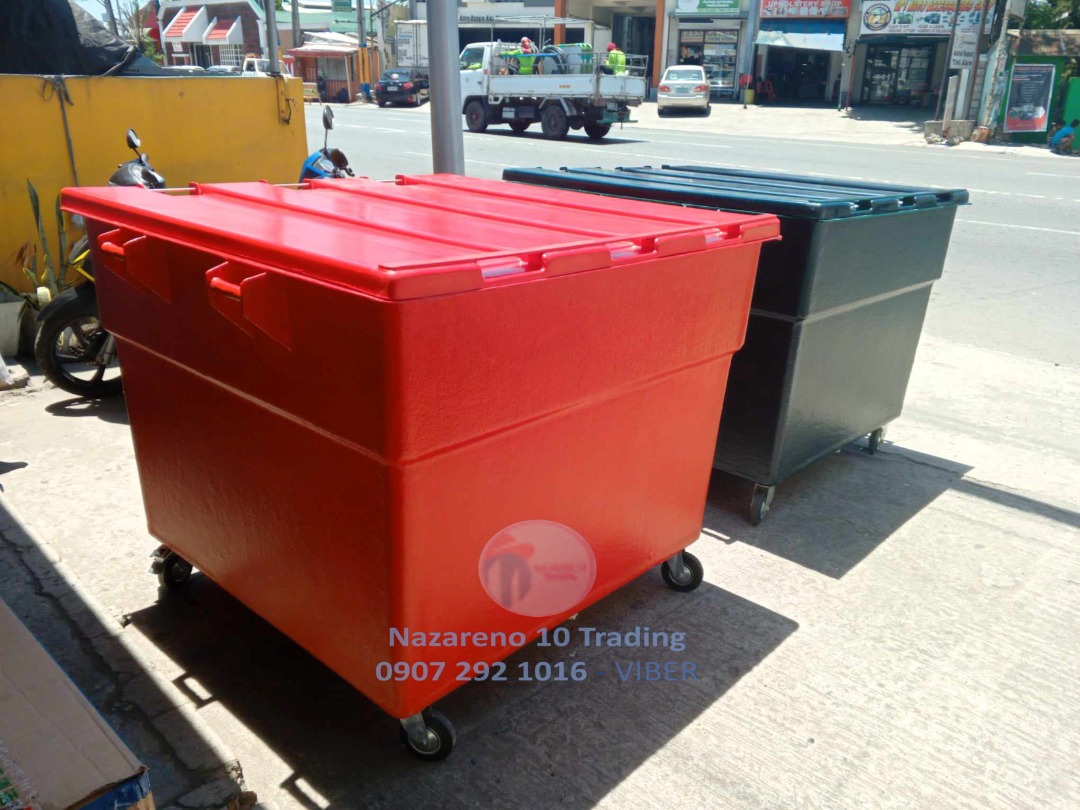 Trash bin big mobile bin trash bin w/wheels 13, Furniture & Home Living ...