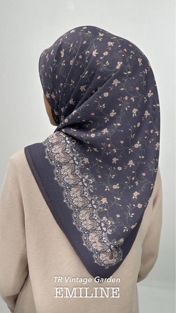 TUDUNG RUFFLE VINTAGE GARDEN, Women's Fashion, Muslimah Fashion, Hijabs ...