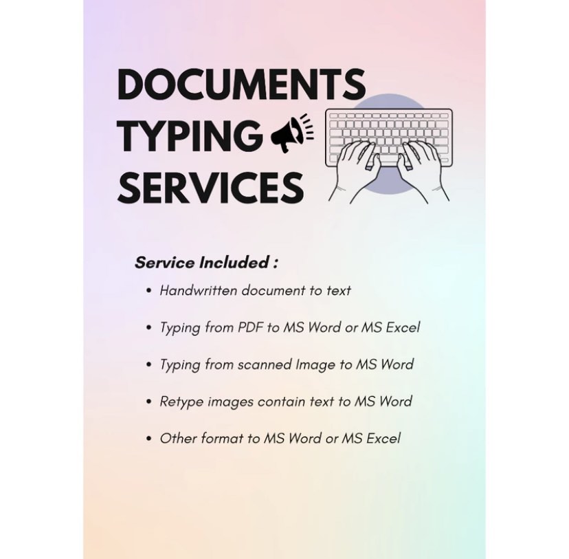 Typing documents service, Everything Else, Others on Carousell