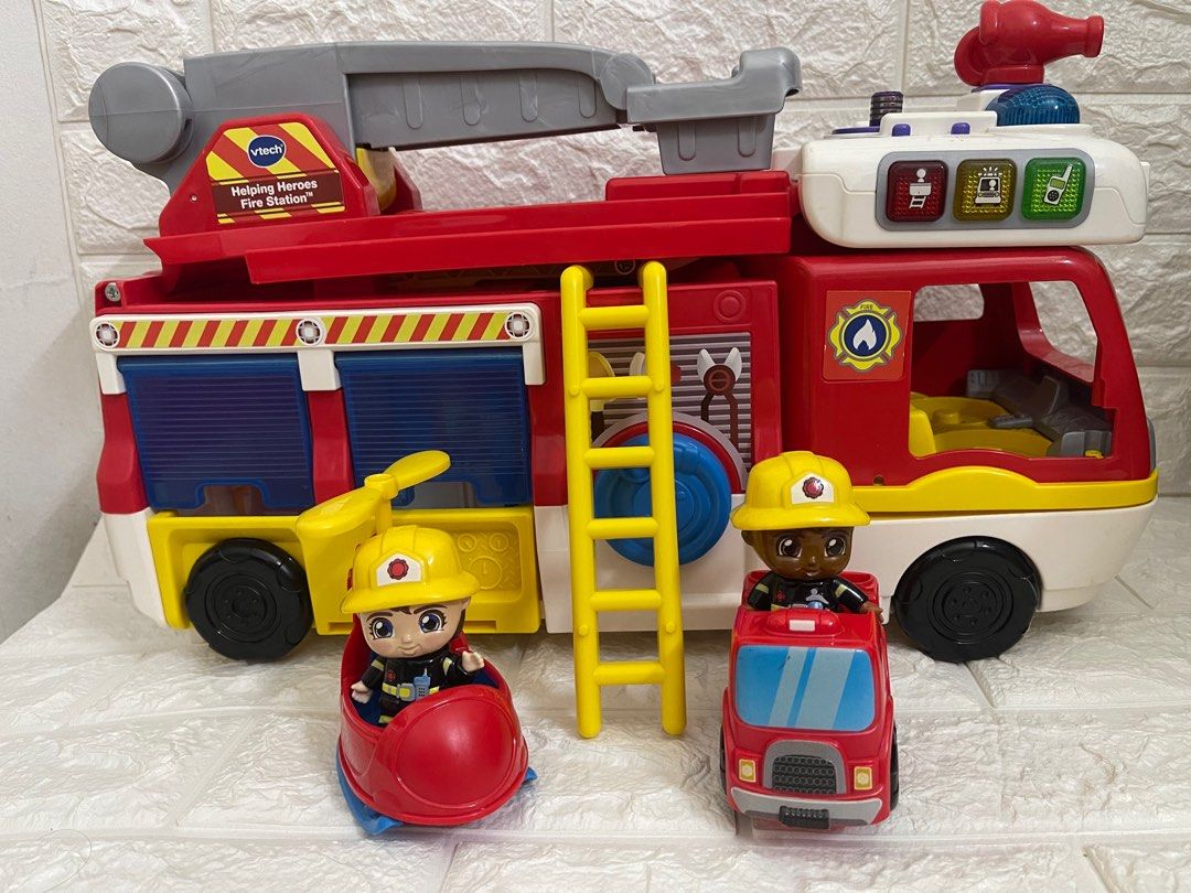 VTech 2 In 1 Big Size Fire Truck & Fire Station Helping Heroes Fire ...