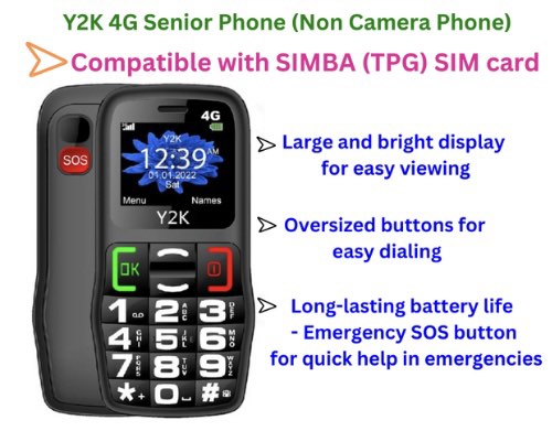 Y2K 4G Senior Phone (Non Camera Phone), Mobile Phones & Gadgets, Mobile ...