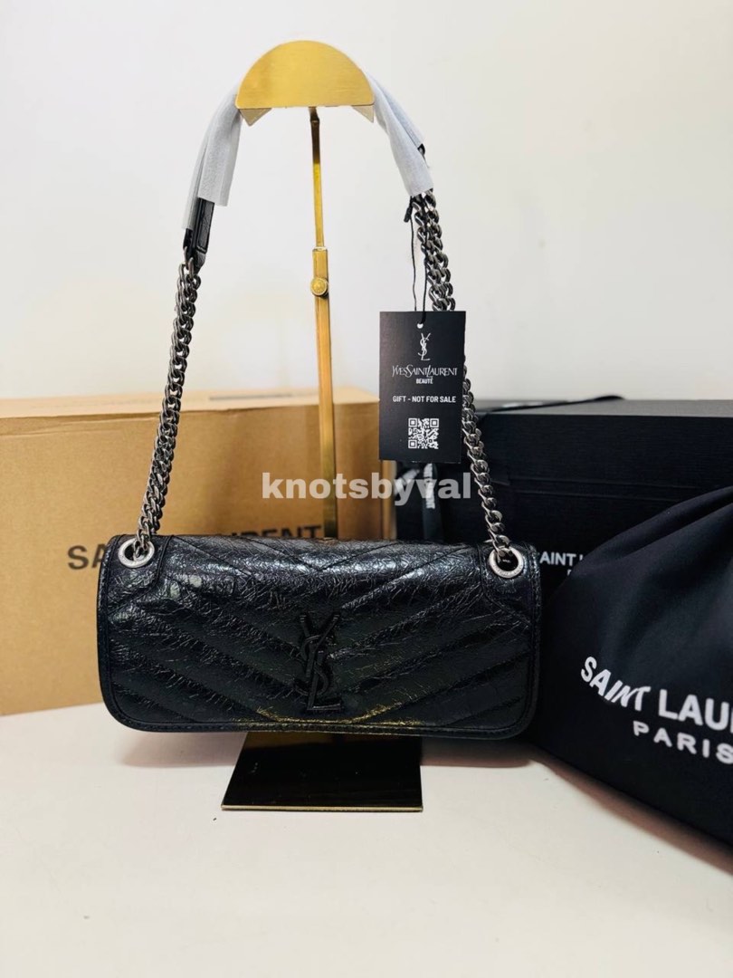 YSL black slim Vip Chain bag, Luxury, Bags & Wallets on Carousell