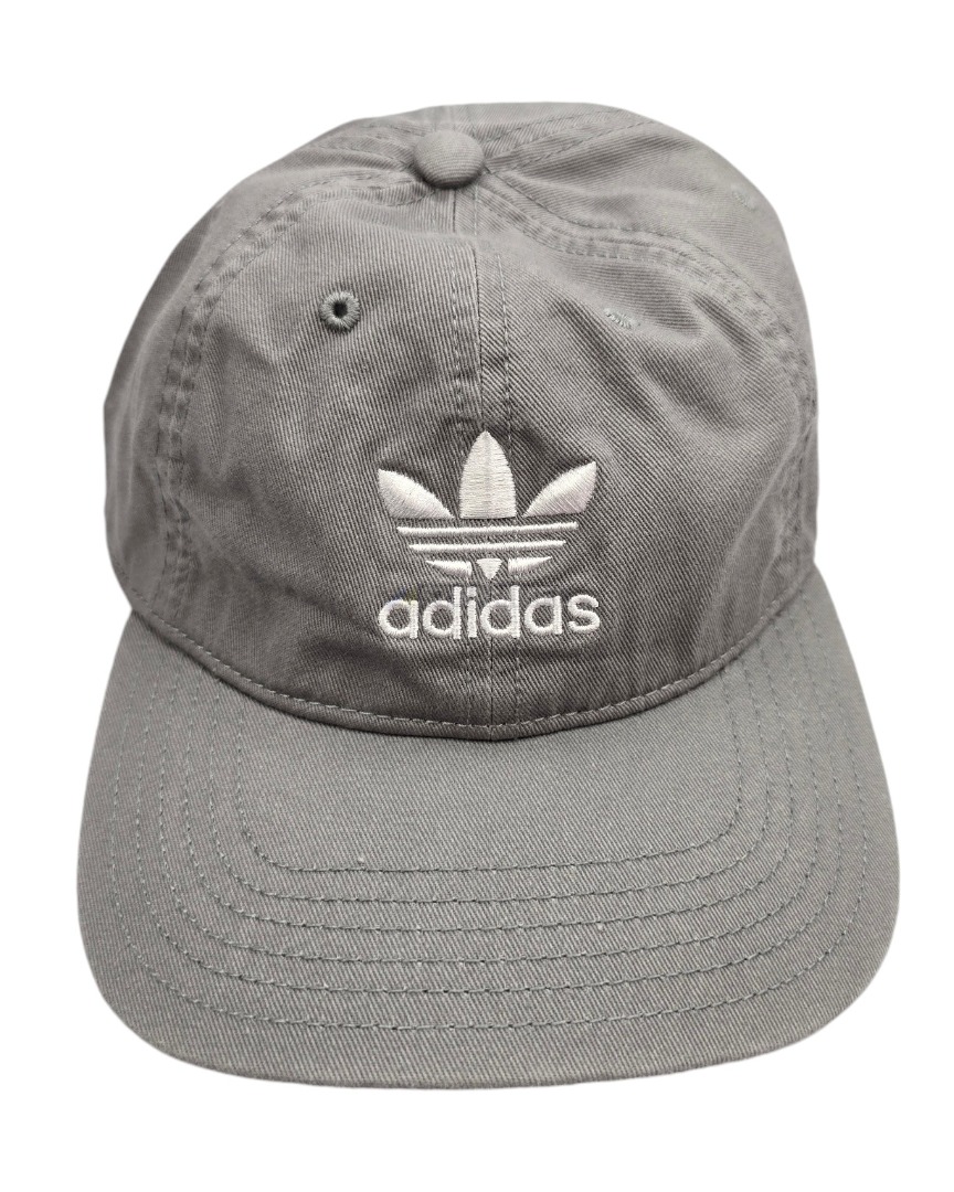 [100% Authentic] Adidas Trefoil Cap Hat Grey Modern Relaxed Fit Cap Unisex OSFA OSFM [Ready ...