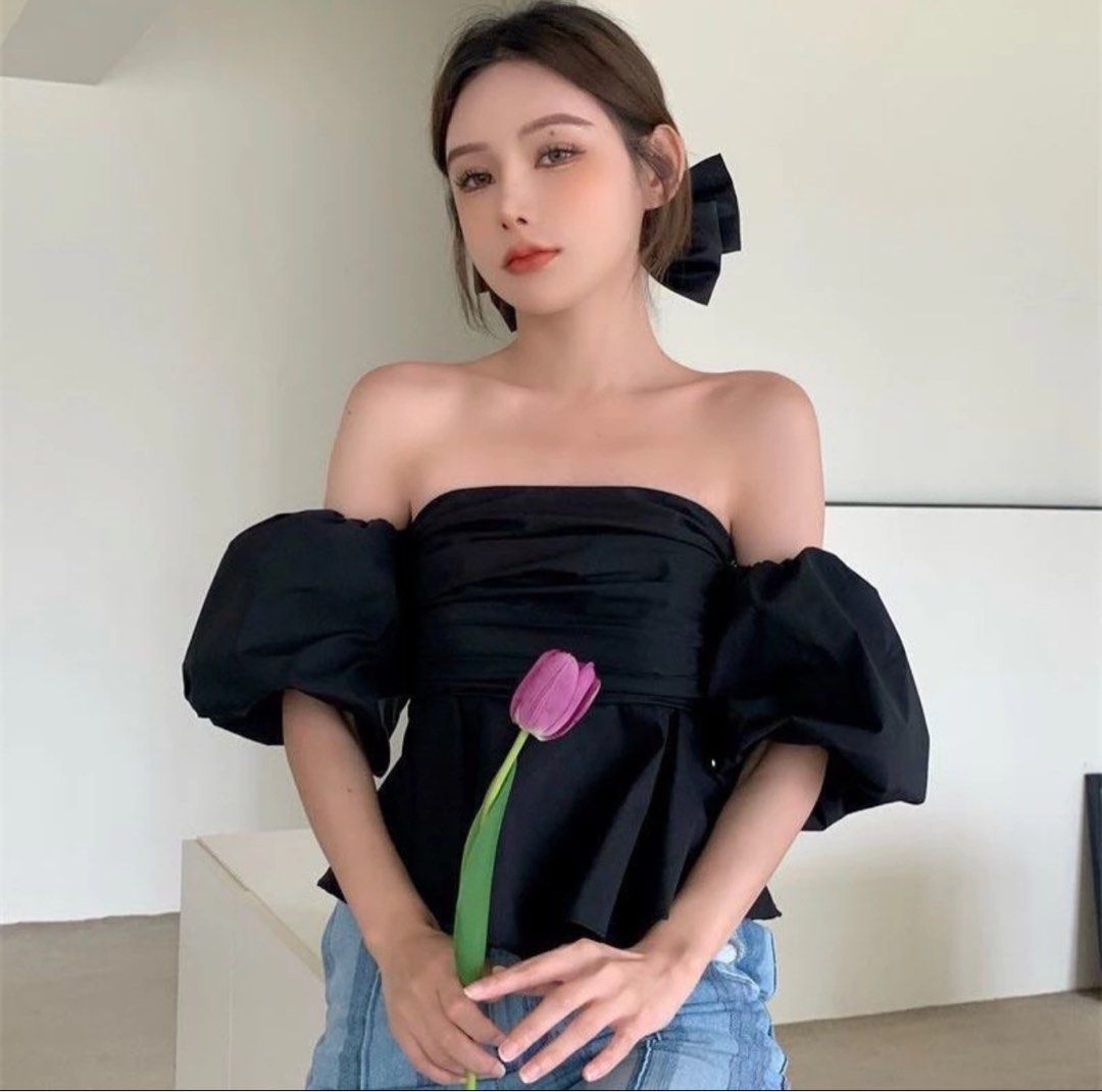 2 Way Puffy Sleeves Tube Top, Women's Fashion, Tops, Sleeveless on ...