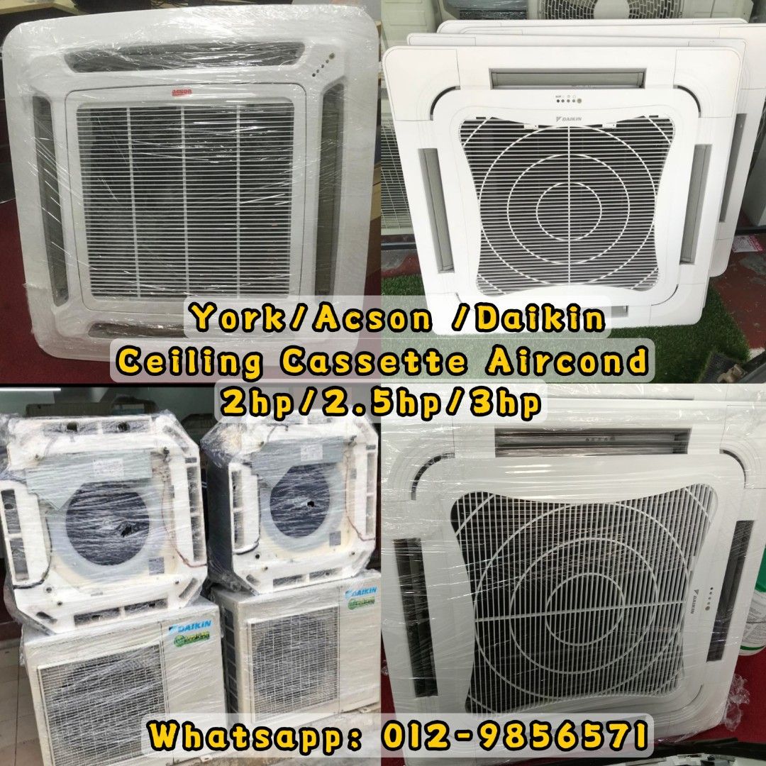 2hp - 3hp Daikin Acson Ceiling Cassette Aircond, TV & Home Appliances ...