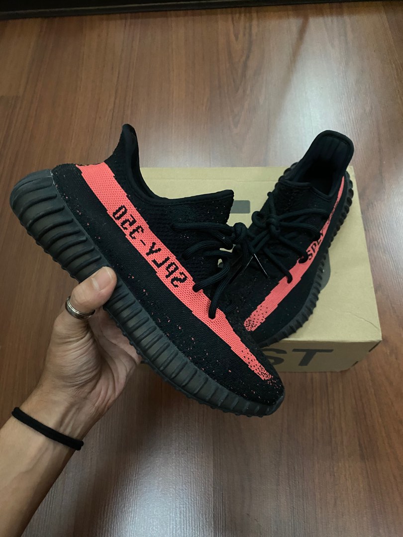 Adidas Yeezy Boost 350 Red Stripe, Men's Fashion, Footwear, Sneakers on ...