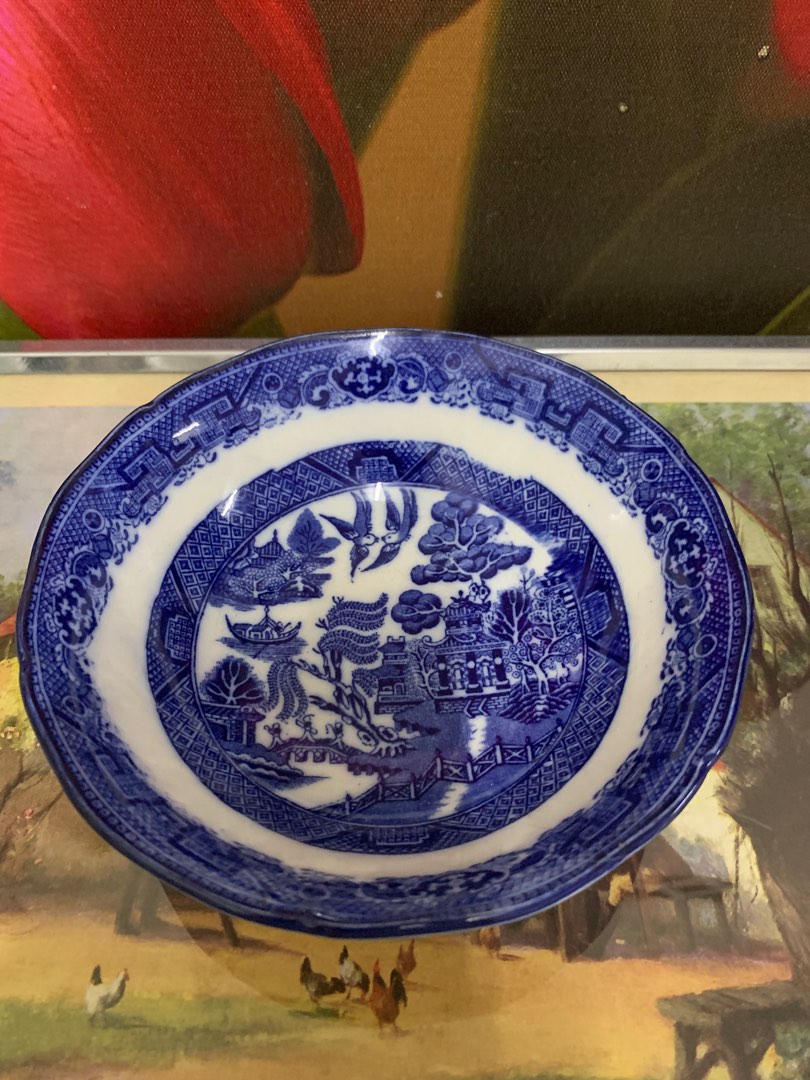 Antique Doulton Burslem willow pattern serving bowl circa 1900 ...