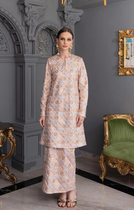 Baju Nikah Kahwin Raya collection Larney Kurung Light Pink S to M ...