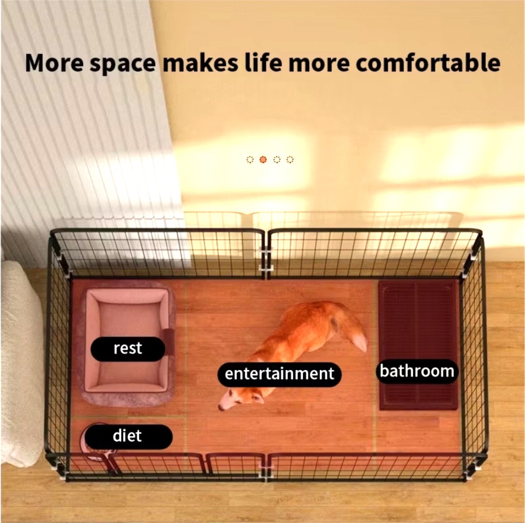 Black Indoor Pet Dog Cage Kennel, Pet Playpen 120x60x60cm Isolation ...