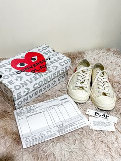 Converse x CDG Cream, Women's Fashion, Footwear, Sneakers on Carousell