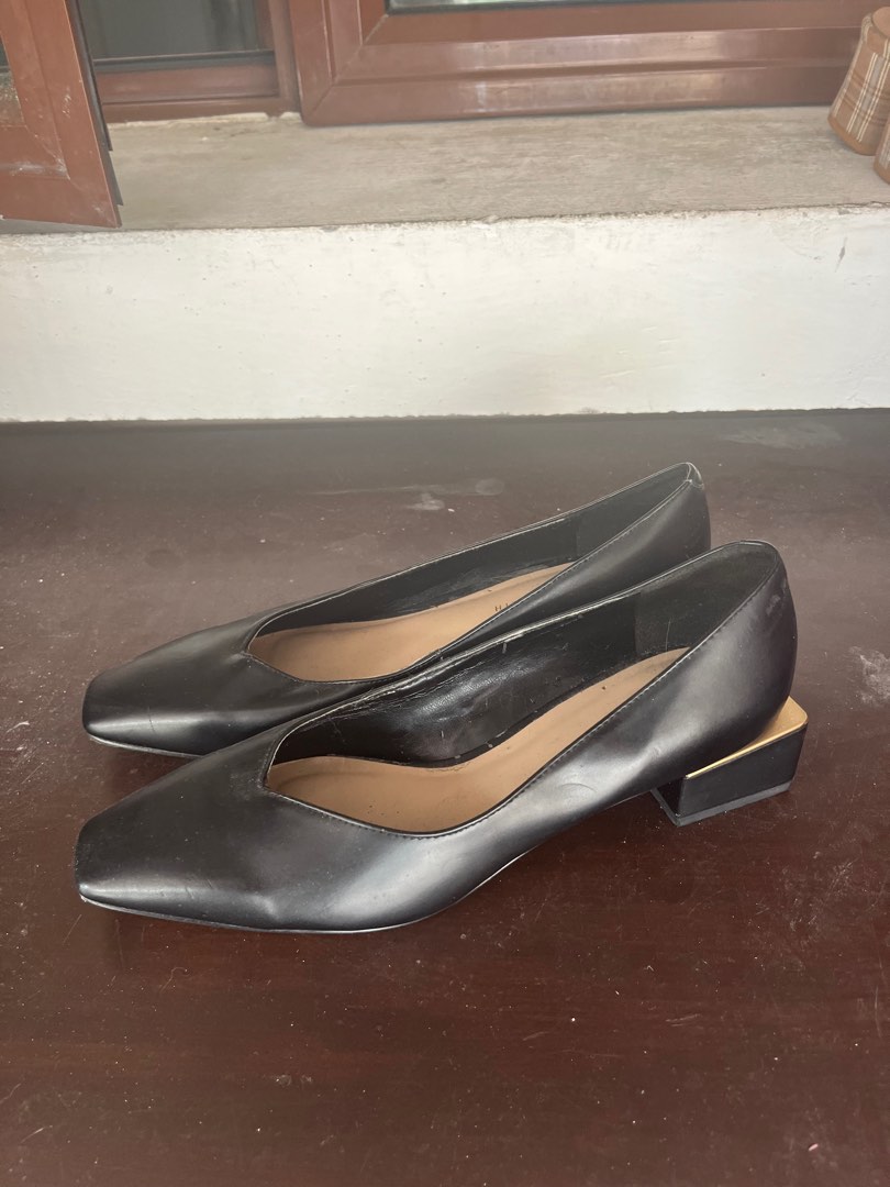 Charles & Keith Black Block Heel Office, Women's Fashion, Footwear ...