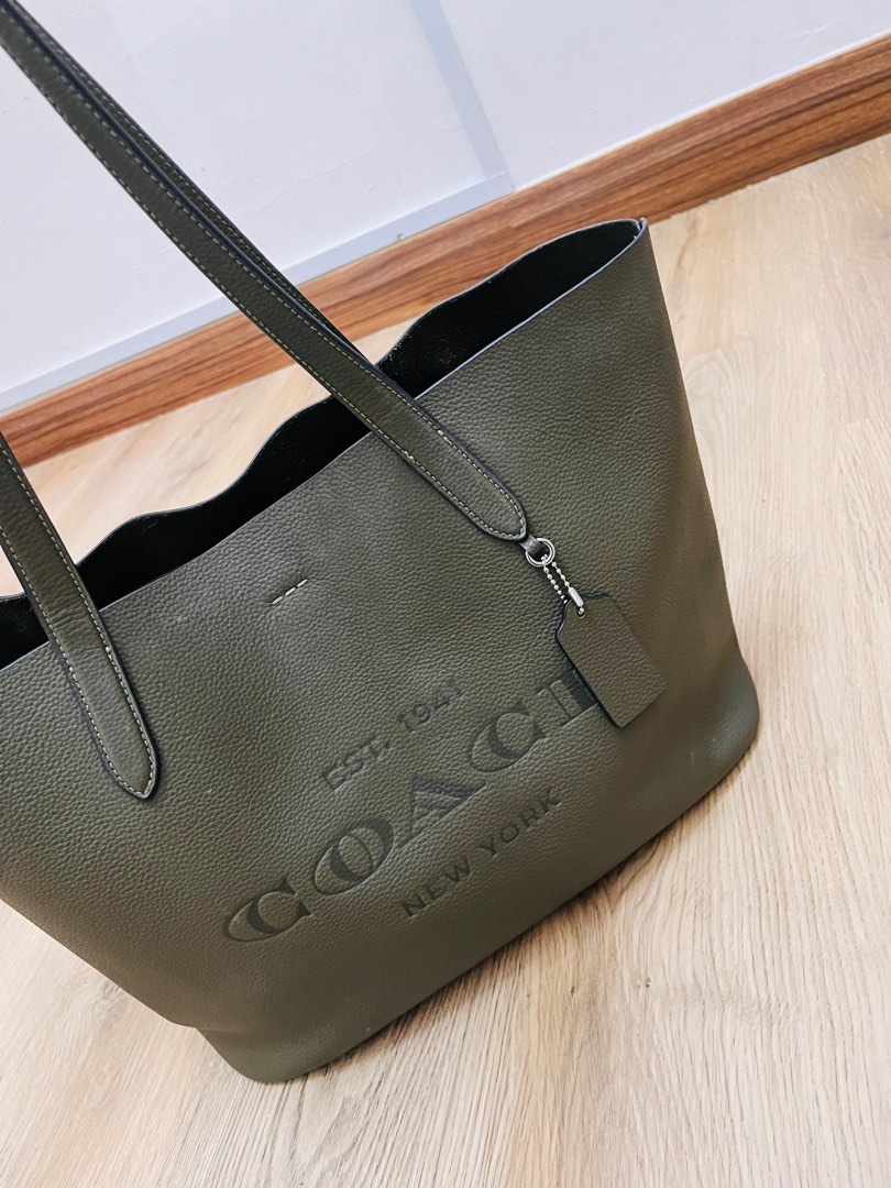 Coach Cameron Tote Olive, Luxury, Bags & Wallets on Carousell