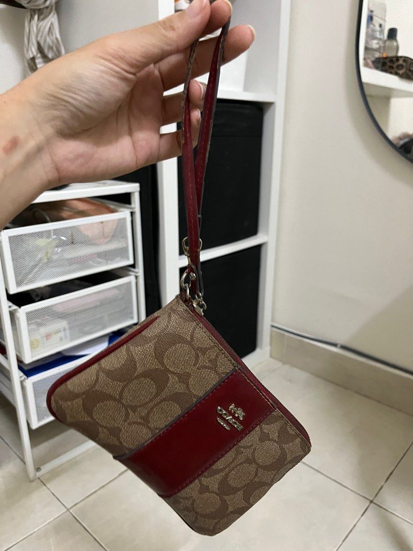 Coach pouch in red, Women's Fashion, Bags & Wallets, Purses & Pouches ...