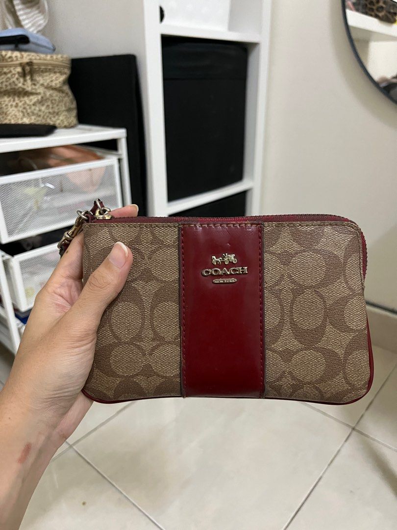 Coach pouch in red, Women's Fashion, Bags & Wallets, Purses & Pouches ...