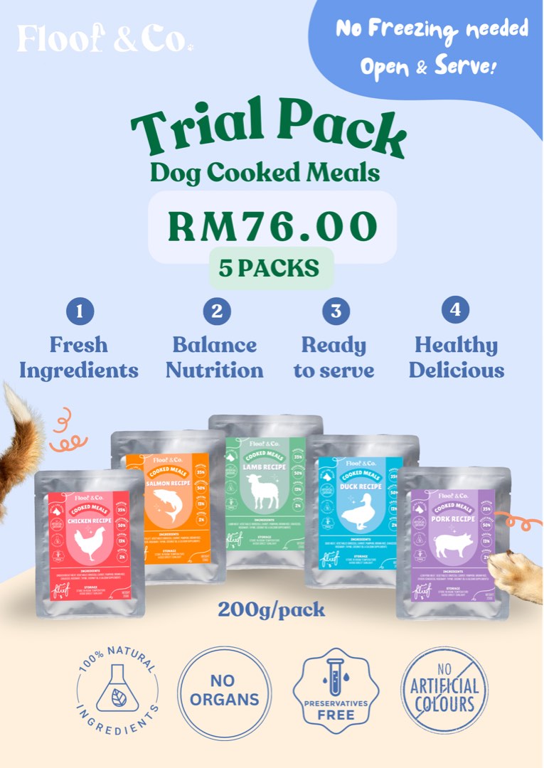 Cooked Meals for Dogs Trial Pack - 5pack, Pet Supplies, Pet Food on ...