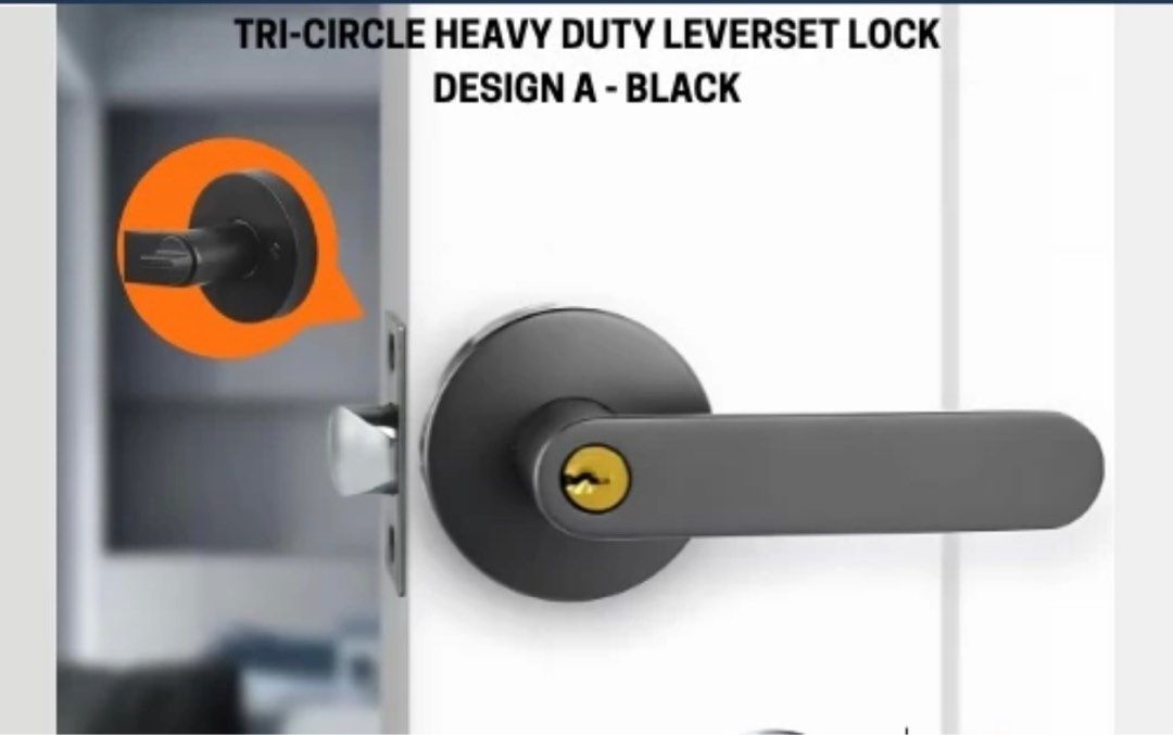 Door Lock Set Tombol Pintu Rumah Handle Lock Interior Bathroom Three ...