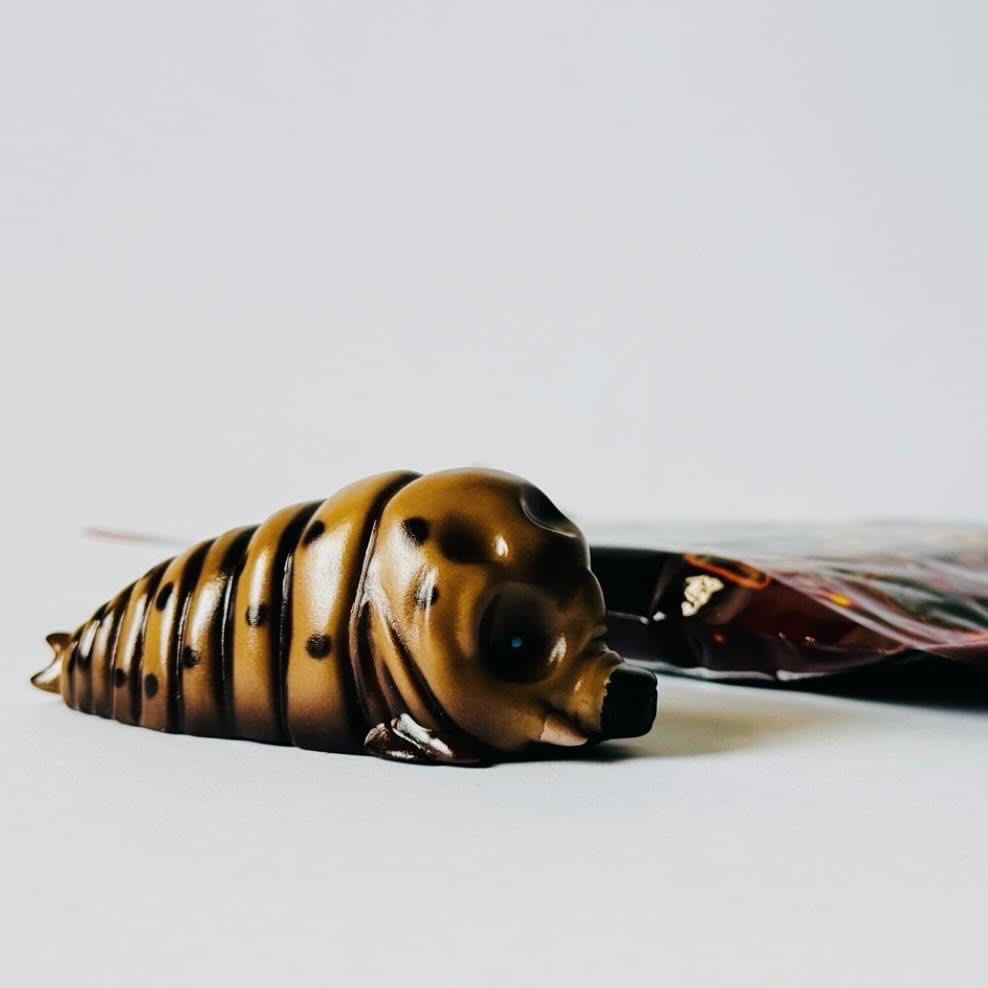 ENSKY ゴジラ ソフビ 指人形 GODZILLA SOFIV PUPPET MASCOT モスラ(幼虫) Mothra 摩斯拉 幼蟲 指偶 ...