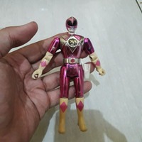 Figure power rangers vintage sentai. bandai warna pink metalik rare ...