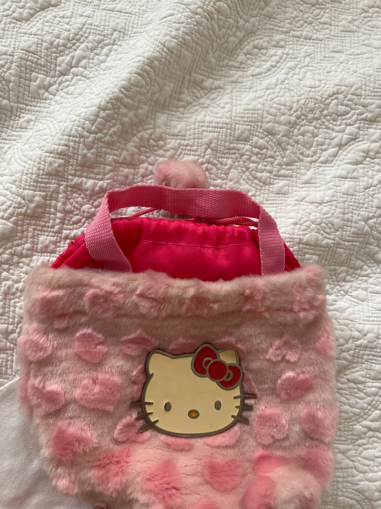 Fluffy Hello Kitty Mini Bag, Women's Fashion, Bags & Wallets, Purses ...