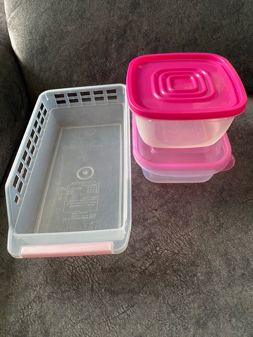 Food Containers/ pink storage container, Furniture & Home Living ...