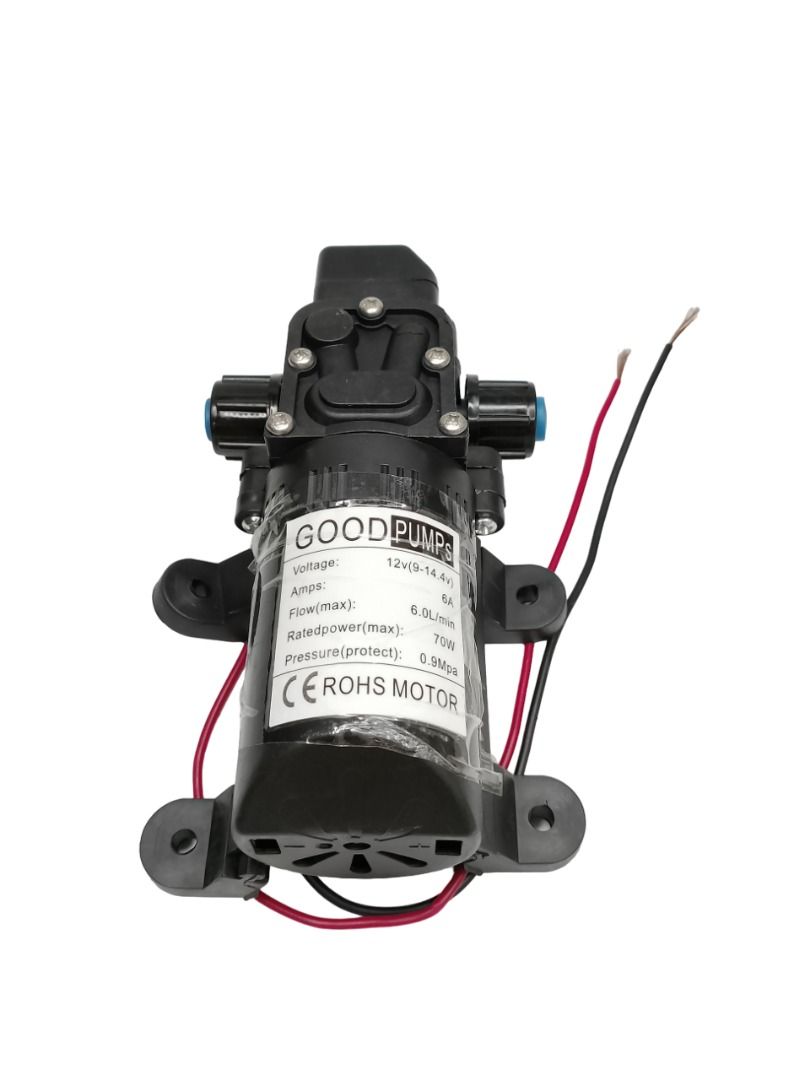 GOODPUMPS WATER PUMP 12V 6A 70W 130PSI 6-LITER, HIGH PRESSURE DIAPHRAGM SELF PRIMING, TV & Home ...