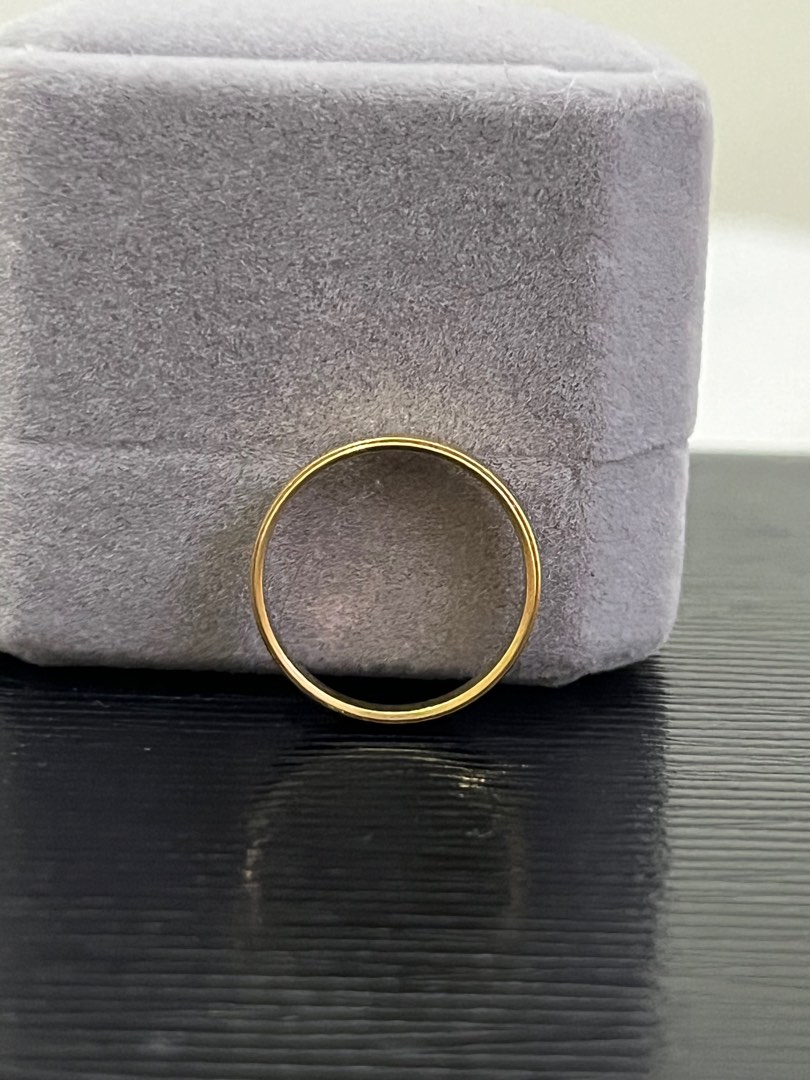 Japan Gold K18 Simple Ring Wedding Band, Women's Fashion, Jewelry ...